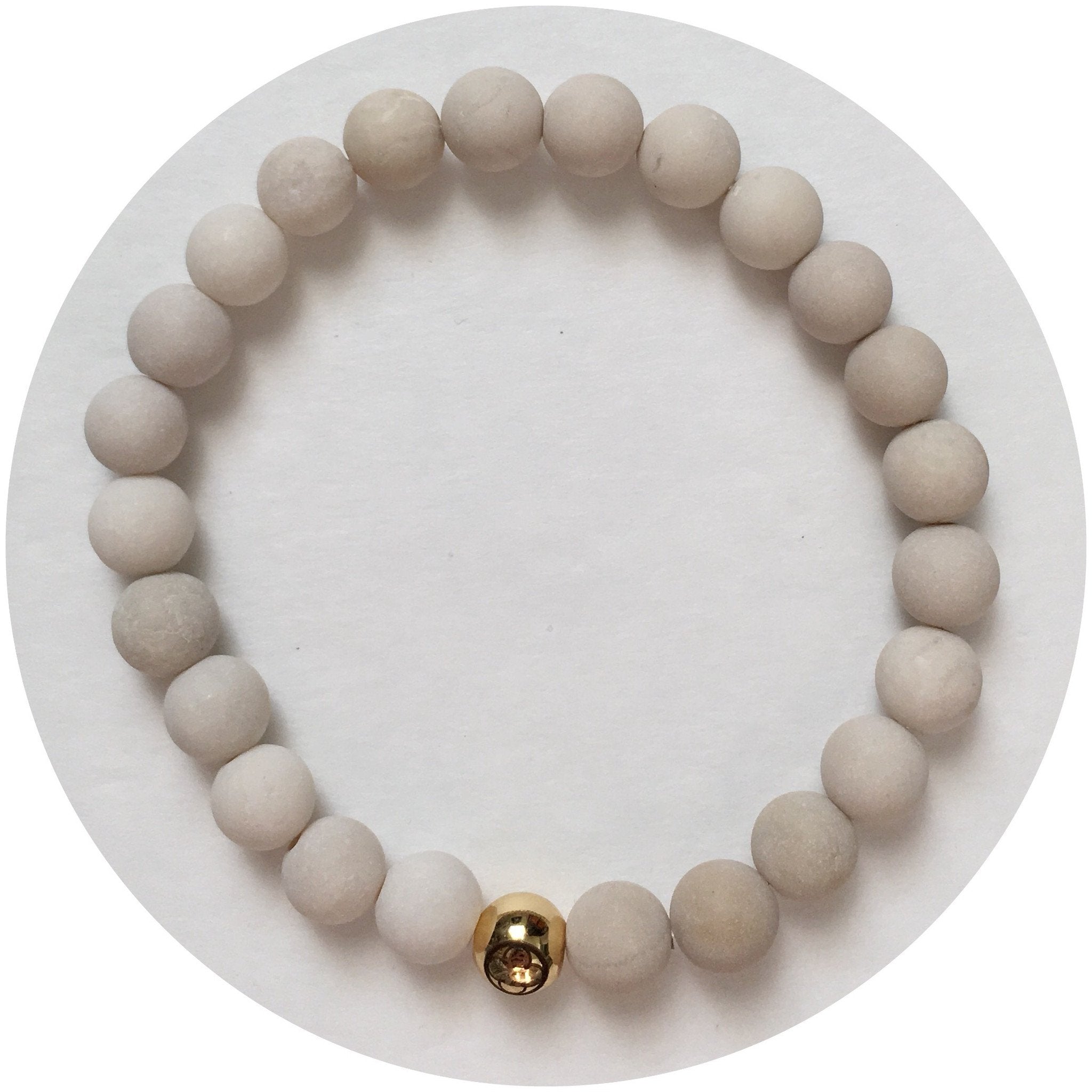 Mens Matte Beige Riverstone with Gold Accent – Christopher Korey Collective